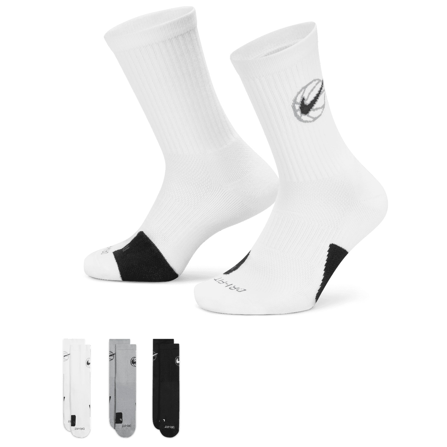 Πολύχρωμο Nike Elite Everyday Cushioned Crew Basketball Socks (DA2123-902)